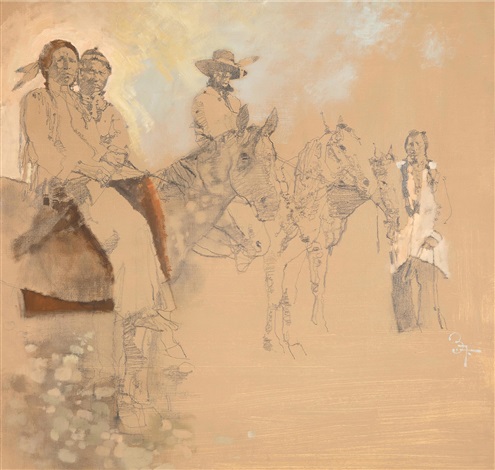 Untitled Figures on Horses by Bernard (Bernie) Fuchs on artnet