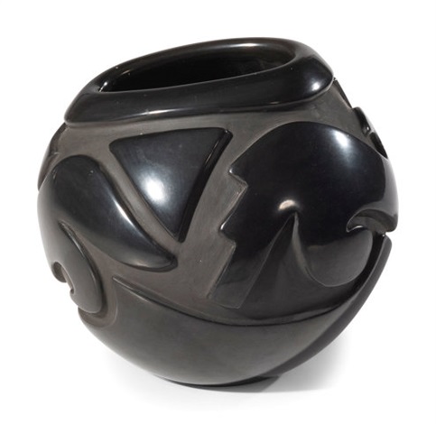 Carved Blackware Pottery Jar by Gracie Naranjo on artnet