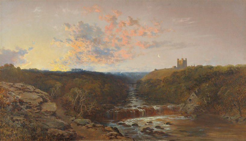 Richmond Castle on the River Swale at twilight by Edward H. Niemann on ...