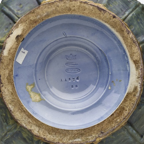 Monumental Amphora vase with maple leaves and branches by Riessner ...