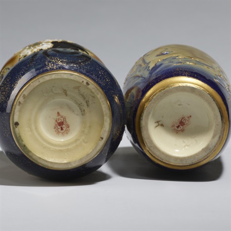 Amphora portrait vases, set of two by Riessner, Stellmacher & Kessel on ...