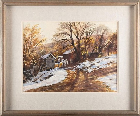 Morning Chores and The White Horse by Valoy Eaton on artnet
