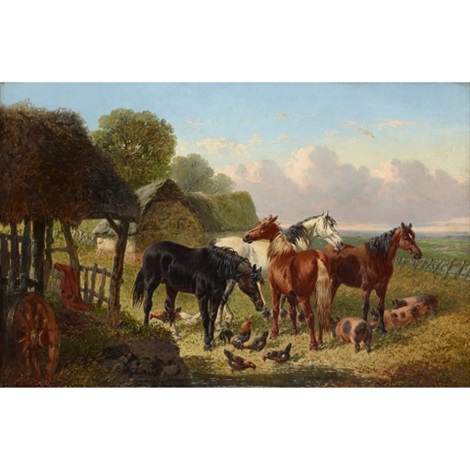 A BUSY FARMYARD SCENE by John Frederick Herring the Younger on artnet