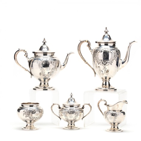 Gorham Puritan - Chased Sterling Silver Tea Coffee Service by Gorham ...