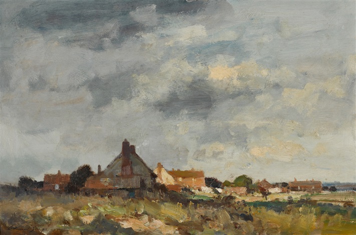 A marshland village by Edward Seago on artnet