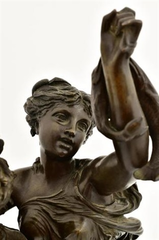 Auguste Joseph Peiffer French, 1832-1886, Bronze Grouping of Two Women ...