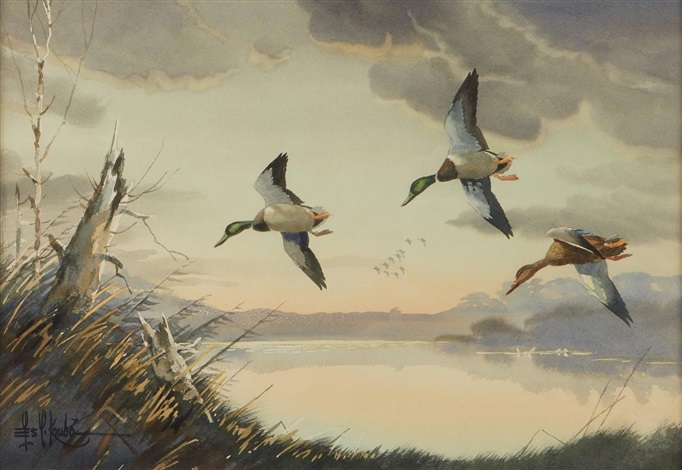 Les Kouba Wildlife Painting Ducks by Les Kouba on artnet