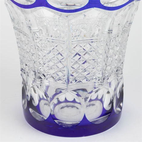 Vase with serrated top rim. Period 1960. by Cristalleries du Val-Saint ...