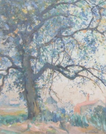 Portrait of a tree in blues by Arrah Lee Gaul on artnet