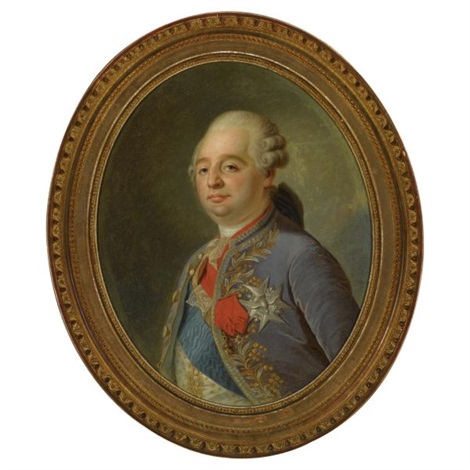 Portrait of Louis XVI, King of France, wearing a blue and gold ...