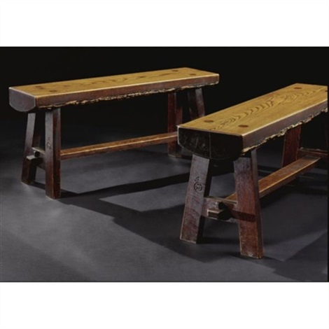 Pair of Ali Baba benches, model no. 046 by Roycroft Shops on artnet