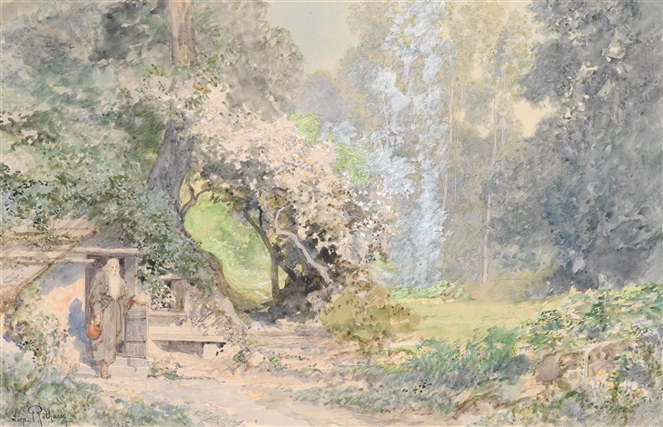 Eremit vor seiner Klause by Leopold Rothaug on artnet