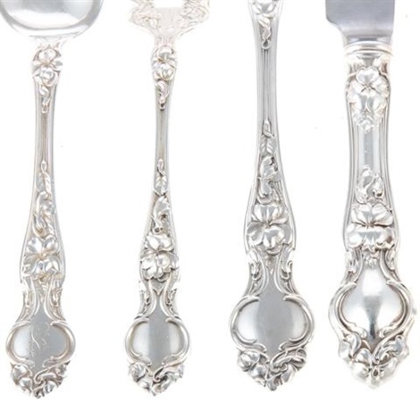 R WALLACE SONS STERLING VIOLET FLATWARE SERVICE by R. Wallace & Sons ...
