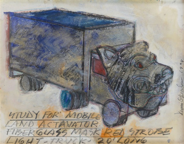 Study for mobile land actavator fiberglass mask red strobe light-truck ...