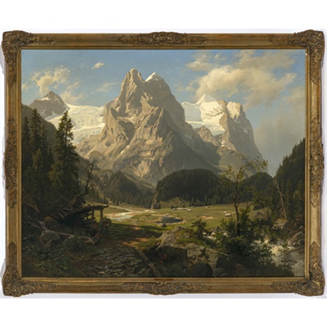 View of the Wetterhorn by August Wilhelm Leu on artnet