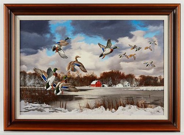 Seasons End Mallards by David A. Maass on artnet
