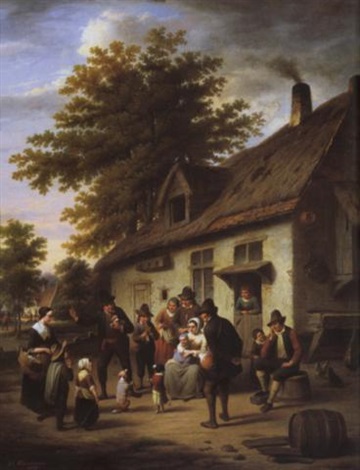 Een lustig dorpstafereel by Charles (Karel Ferdinand) Venneman on artnet