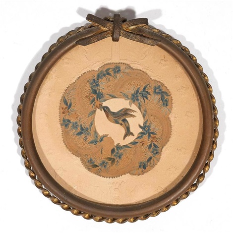 Hummingbird in wreath by Maria Hunt on artnet