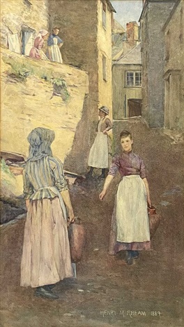 Women in a Cornish Street by Henry Meynell Rheam on artnet