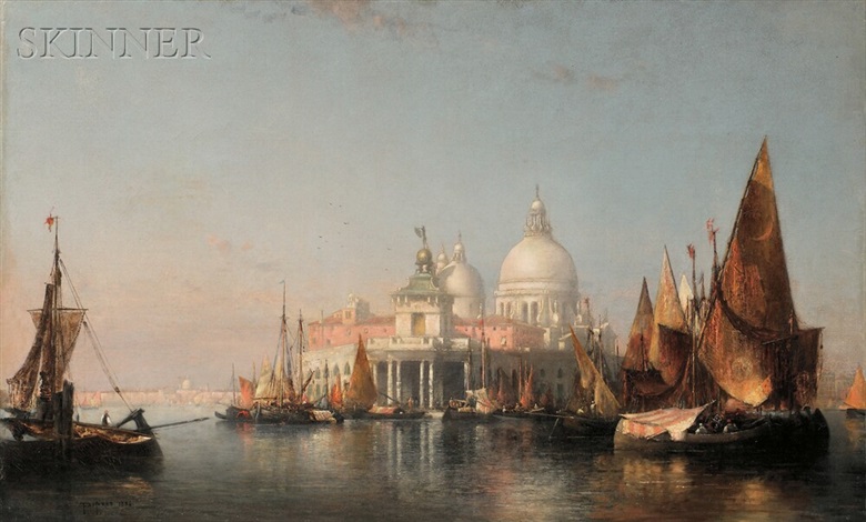Morning in Venice--Dogana Custom House and Church of the Santa Maria ...