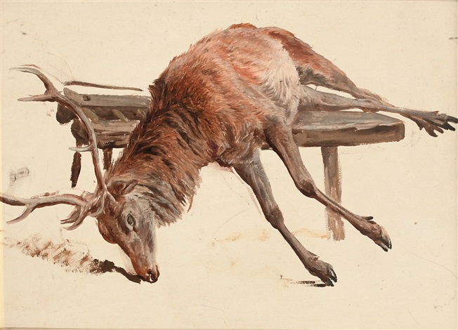 Study of a dead stag on a table by Sir Edwin Henry Landseer on artnet