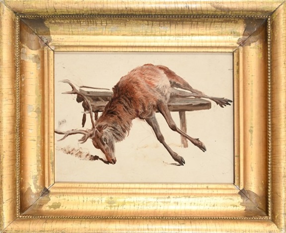 Study of a dead stag on a table by Sir Edwin Henry Landseer on artnet