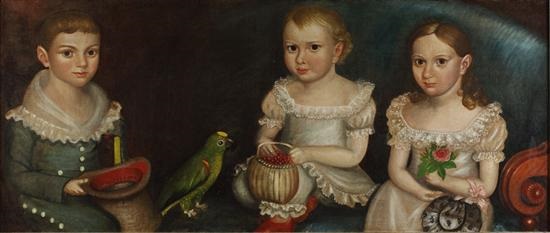Portrait of the Dana children with parrot by Thomas Ware on artnet