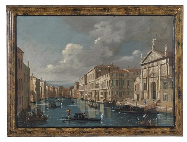Venetian Canal Scene with a View of the Church of San Stae by Giuseppe ...