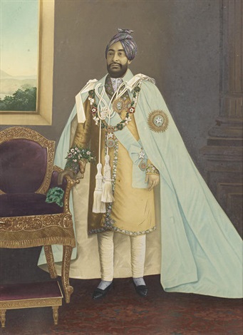 A portrait of Nawab Sir Muhammad Ibrahim Ali Khan of Tonk, Rajasthan by ...