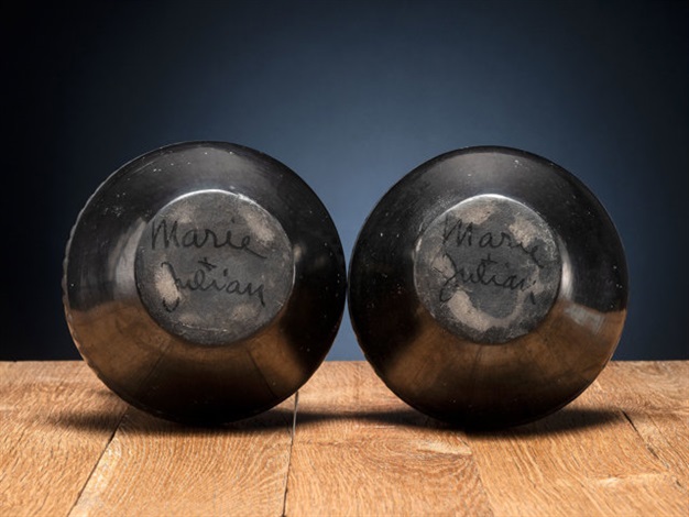 Pair of Blackware Pottery Vases by Maria and Julian Martinez on artnet