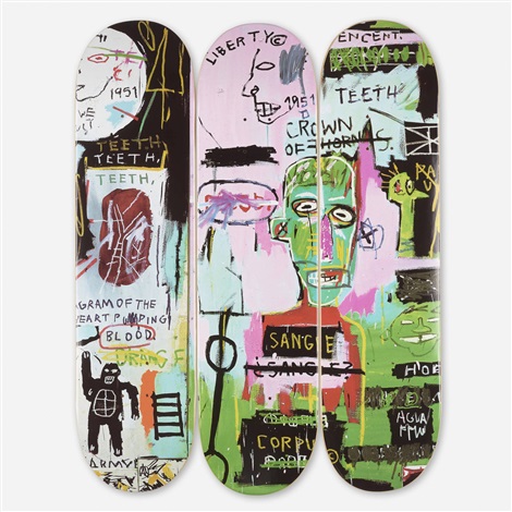 In Italian skatedecks triptych by Jean-Michel Basquiat on artnet