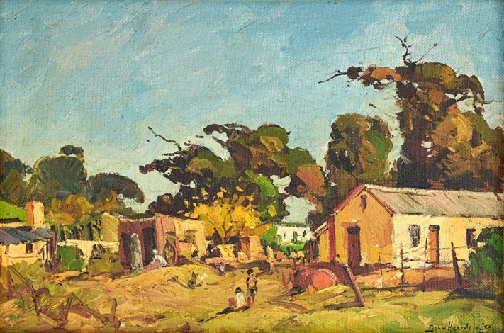 Village with Children by Piet (Pieter Gerhardus) van Heerden on artnet