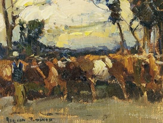 Herders and their cattle by Adriaan Hendrik Boshoff on artnet