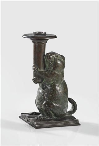 GROUNDHOG CANDLESTICK FOR THE ROWFANT CLUB, CLEVELAND, OHIO by Tiffany ...