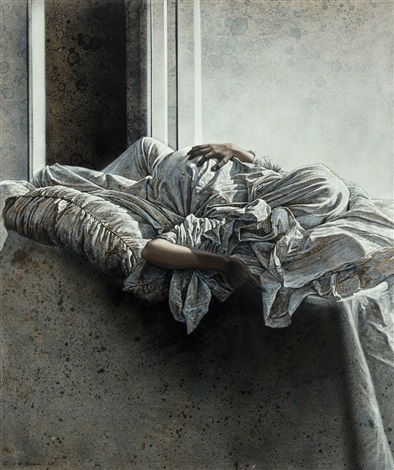Personnage voilé sur un lit 1976 by Claude le Boul on artnet