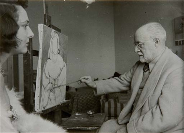 Henri Matisse at the easel with his model, Micaela Avogadro by Henri ...