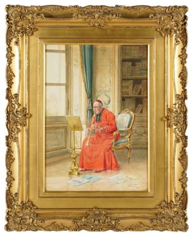 Cardinal Playing Clarinet by Alfred Charles Weber on artnet