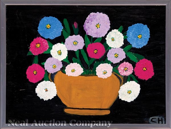 Zinnias by Clementine Hunter on artnet