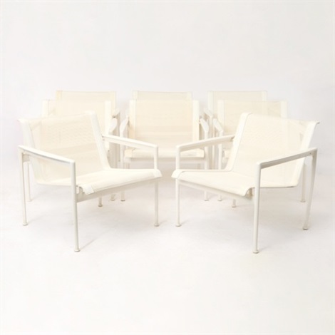 Group of Richard Schultz White Painted Outdoor Furniture by Richard ...