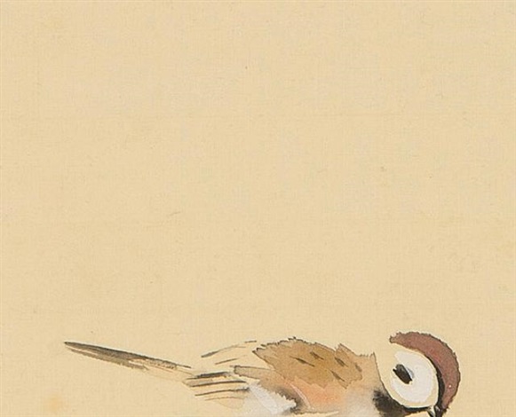 Poppy and two sparrows by Tsuchida Bakusen on artnet