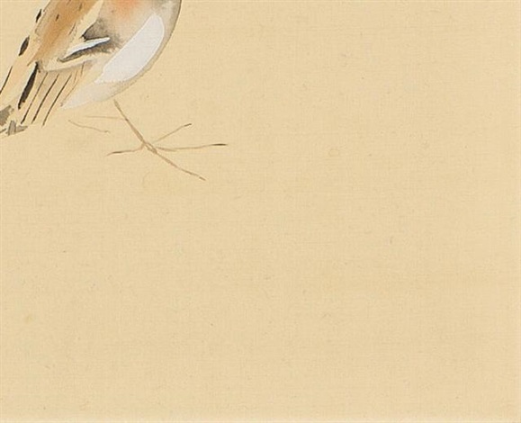Poppy and two sparrows by Tsuchida Bakusen on artnet