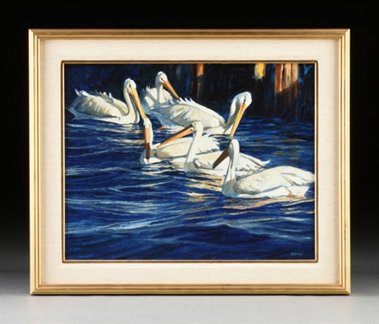 Pelicans, by Al Barnes on artnet