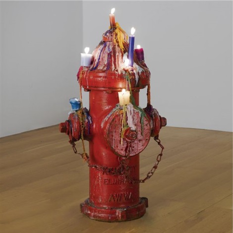 Red hydrant by Mark Handforth on artnet