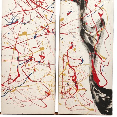 Pollack style triptych by Jackson Pollock on artnet