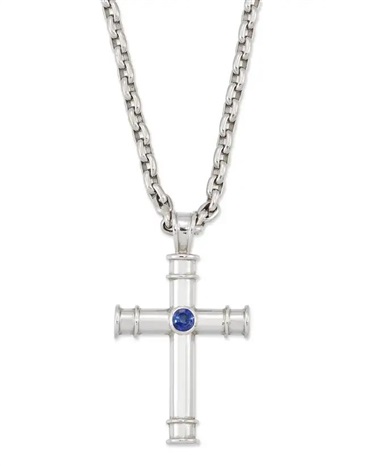 Theo Fennell. An 18ct white gold sapphire set Tod cross pendant by Theo ...