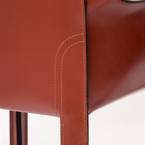 Set of Six Mario Bellini Leather Clad CAB Armchairs by Mario Bellini on ...