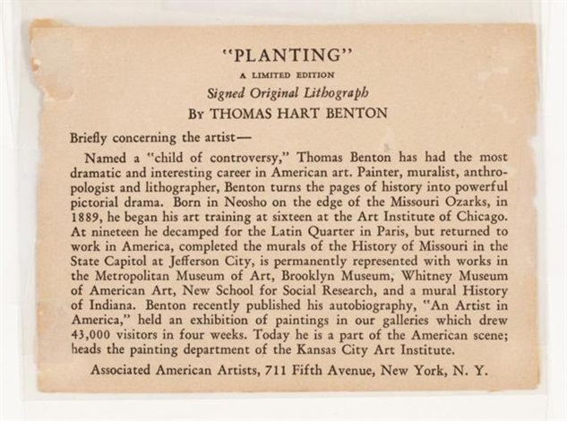 PlantingSpring Plowing by Thomas Hart Benton on artnet