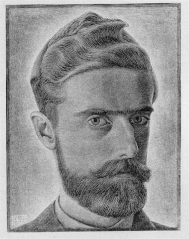 Self portrait by M.C Escher on artnet