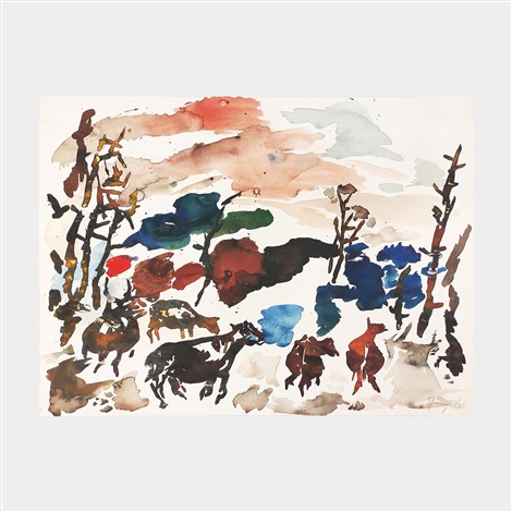 Rinder im Wald by Gustav Hessing on artnet