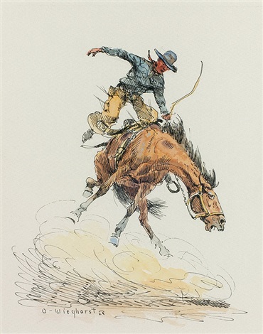 Horse Bucking Drawing